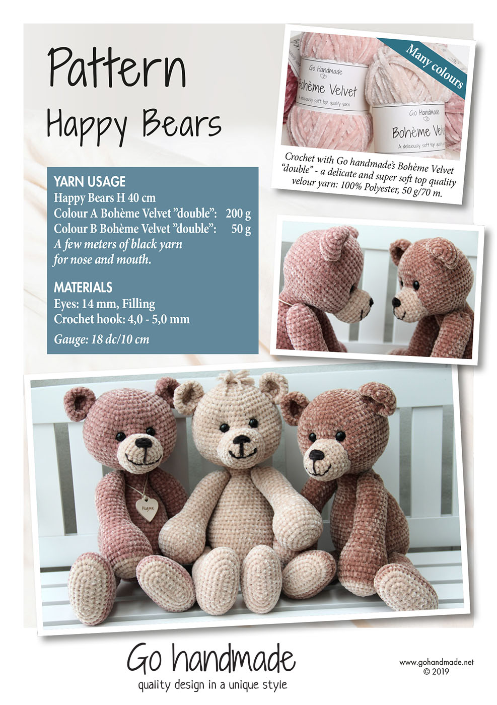 Happy Bears - UK - Animals - Go handmade