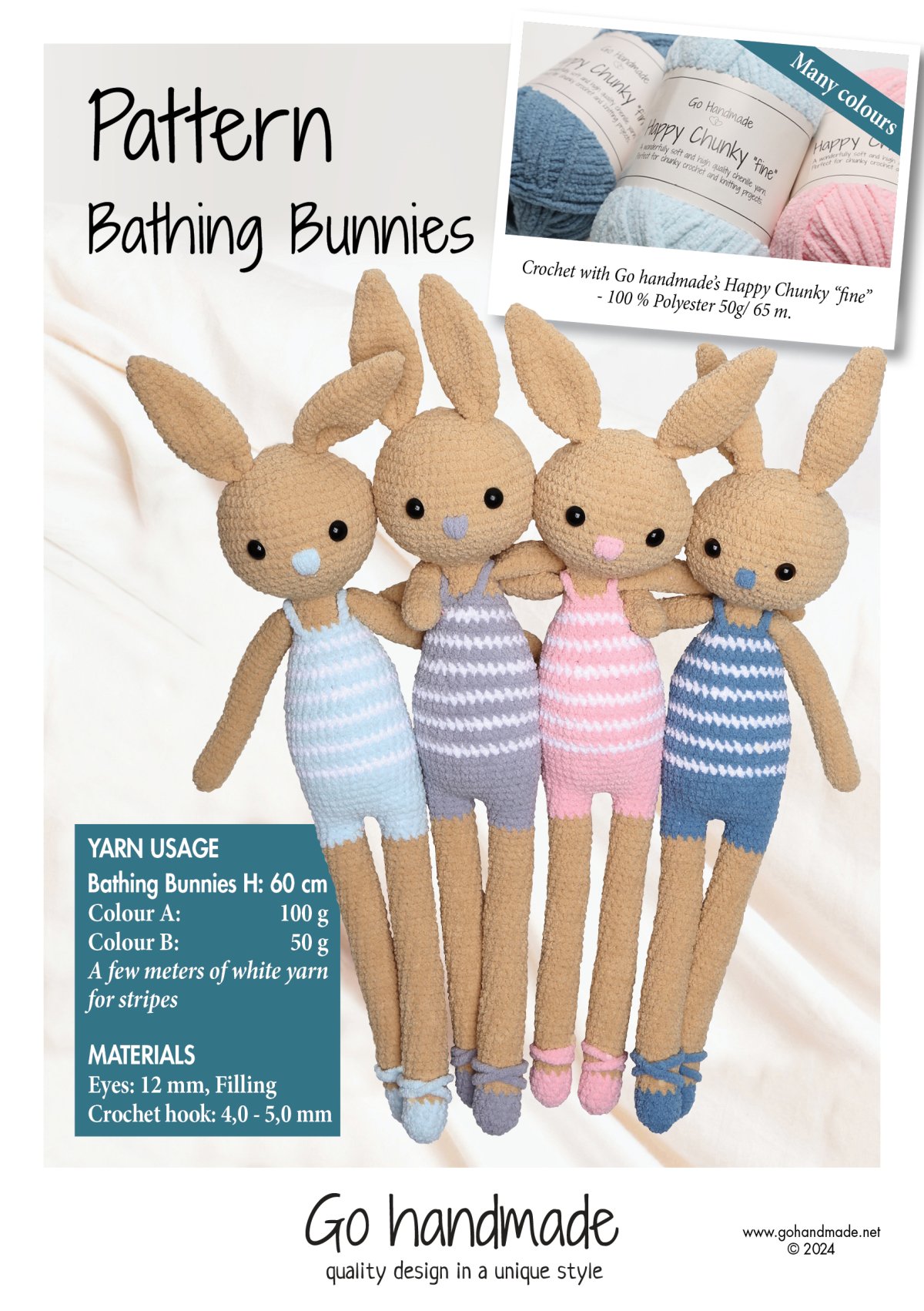 Bathing Bunnies - UK - Animals - Go handmade