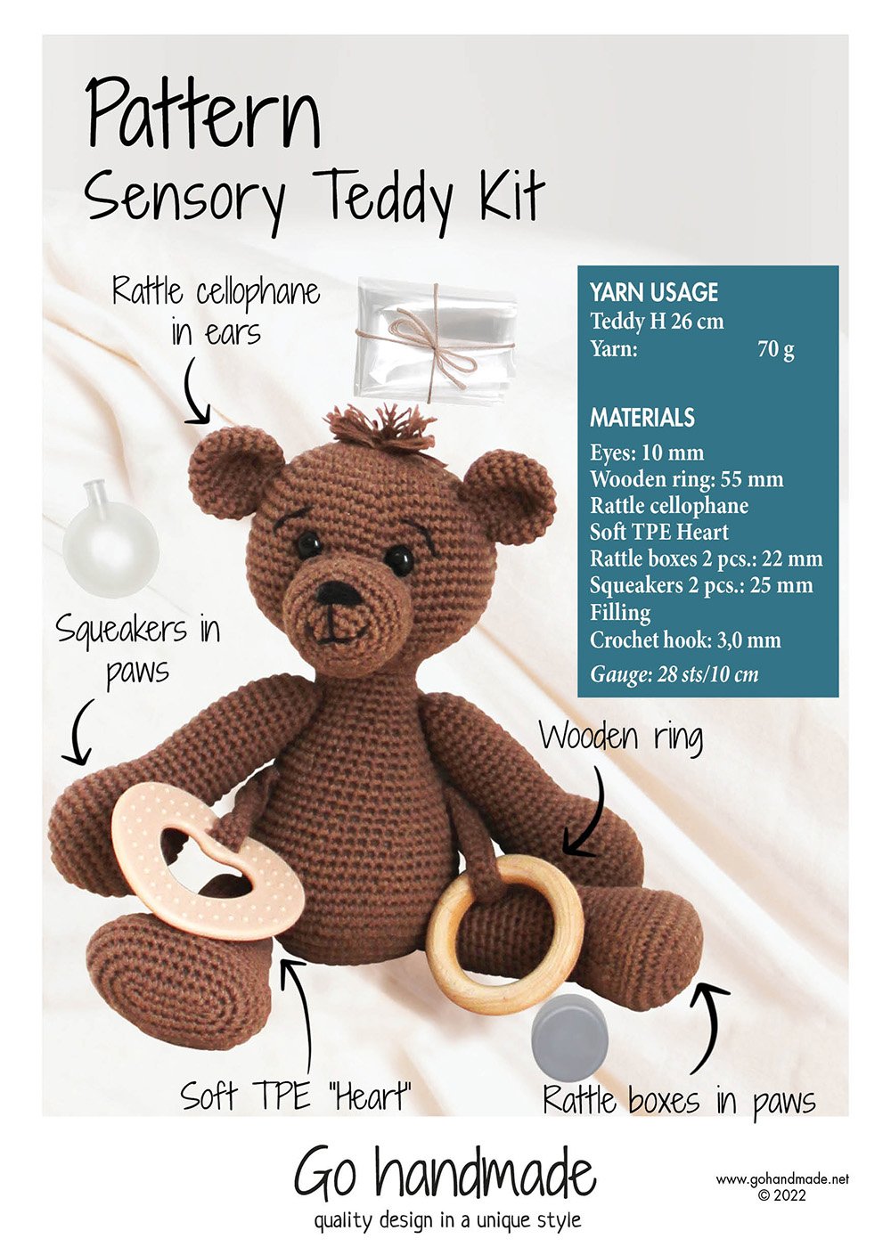 Kit Sensory Teddy - UK - Animals - Go handmade