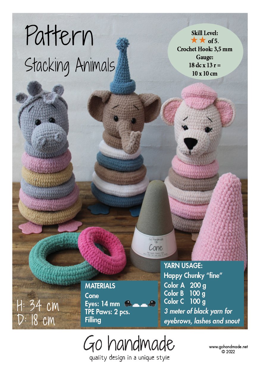 Stacking Animals - UK - Cubes & Cones - Go handmade
